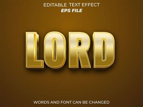 Premium Vector | Lord text effect font editable typography 3d text vector template