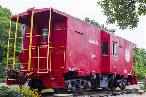 An Outdoor Red Caboose Train Stock Image Image Of Nort Electricity