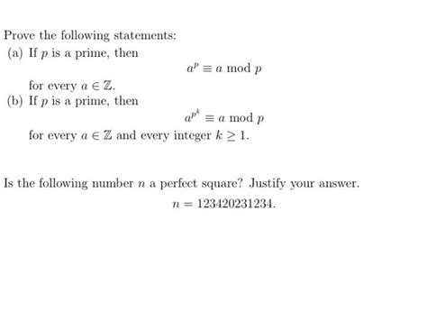 Solved Prove The Following Statements A If P Is A Prime