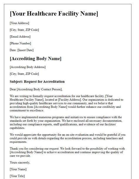 Letter Template For Healthcare Facility Accreditation Free Samples In Pdf Letterin