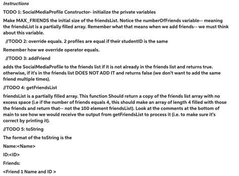 Solved Instructions Todo 1 Socialmediaprofile