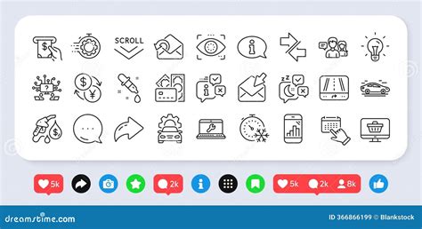 Scroll Down Artificial Intelligence And Energy Icons Set Globe