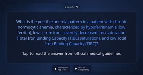 What Is The Possible Anemia Pattern In A Patient With Chronic Normocytic Anemia Characterized