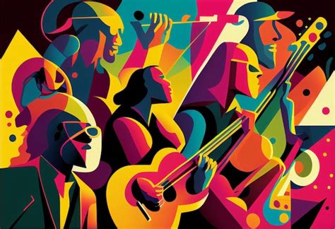 Premium Ai Image Illustration Of Abstract Musician Play Music On Big