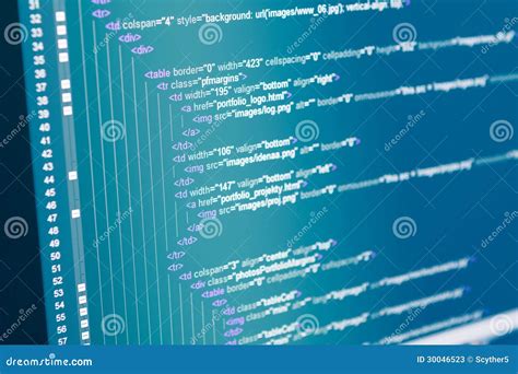 Code De Web De Html Image Stock Image Du Binaire Moniteur 30046523
