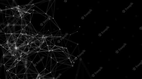 Premium Photo Abstract Black And White Background With Moving Lines And Dots The Concept Of
