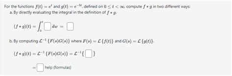 solved for the functions f t et and g t e−5t defined on