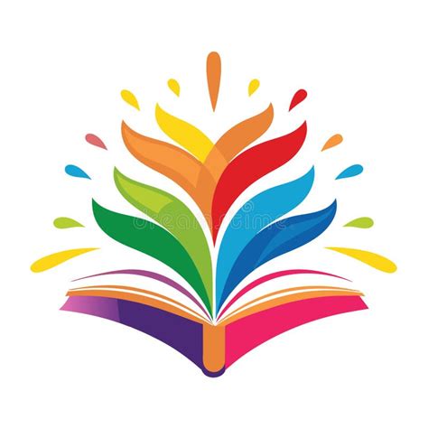 Colorful Book Illustration Open Book With Abstract Shapes And Vivid Colors Stock Vector