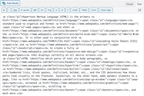 HTML Meaning Definition History