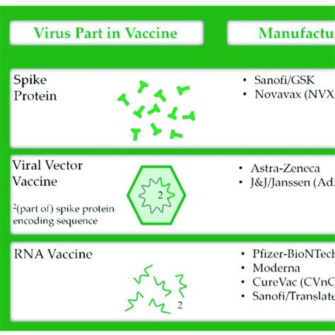 Examples Of Vaccine Candidates Manufacturers Technologies And Trial Download Scientific