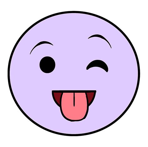 How To Draw A Tongue Out Emoji Really Easy Drawing Tutorial
