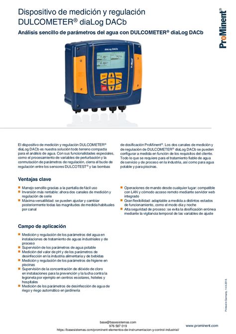 Calaméo Dispositivo Medicion Y Regulacion Prominent Dulcometer Dia