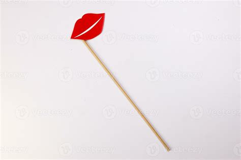 Red Female Lip Shape Paper Die Cut Selfie Portrait Party Fun Paper Prop