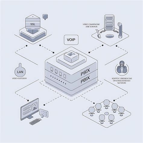 Simple Pbx Network Architecture For Voip And Unified Communication Premium Ai Generated Image