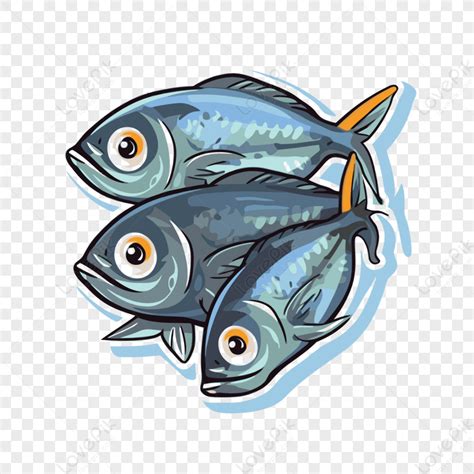 흰색 배경에 세 만화 물고기 벡터정어리상표 Png 일러스트 무료 다운로드 Lovepik
