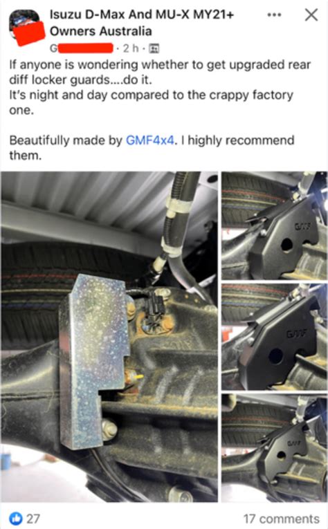 Isuzu Dmax 2021 Rear Diff Guard Dg 501 Gmf4x4