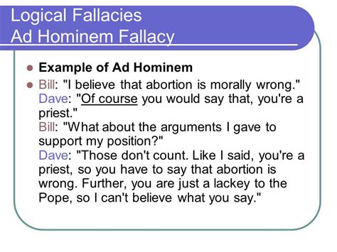 Ad Hominem Fallacy