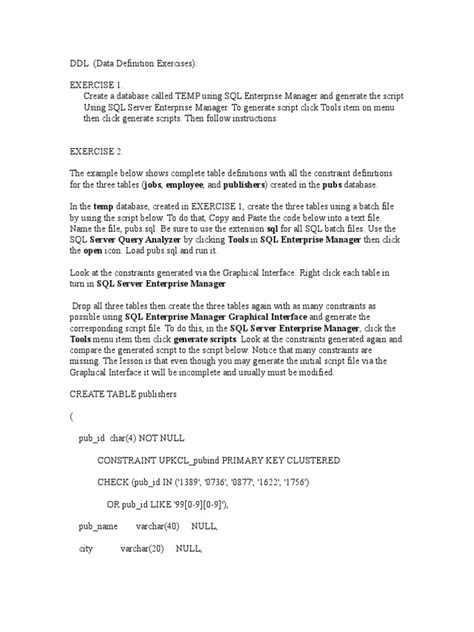 ddl exercises pdf integrated truss structure sql