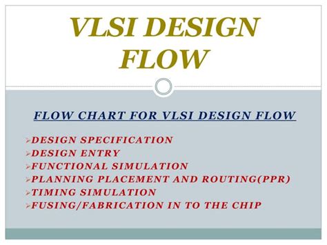Vlsi Design Flow Pptx