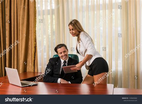 Sexy Secretary Tablet Near Boss Office Stock Photo Shutterstock