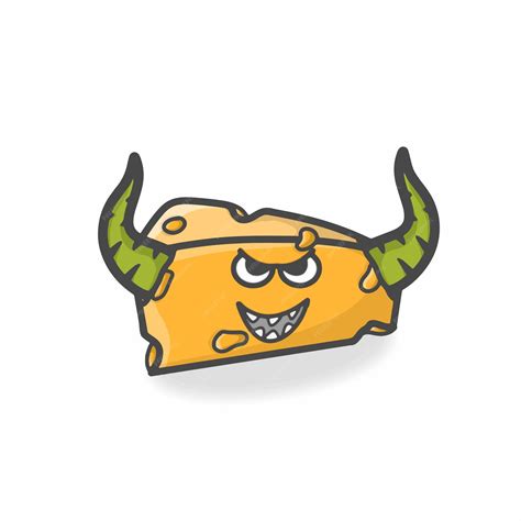 귀여운 치즈 캐릭터 플랫 만화 벡터 디자인 일러스트 레이 션 프리미엄 벡터