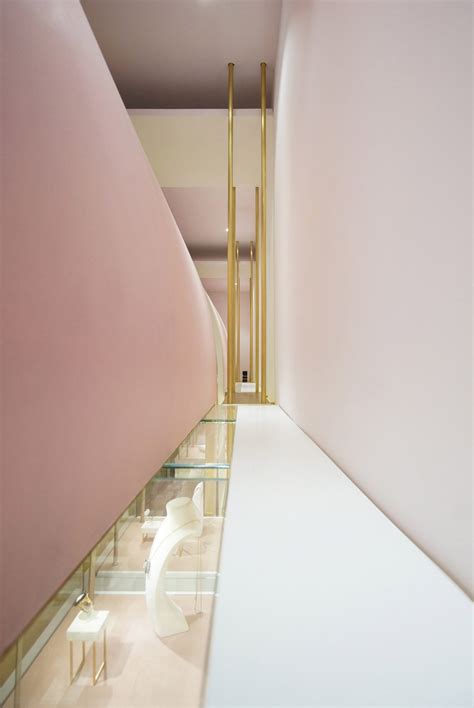 Soft Hued Jewellery Store Designed For Owner With Love Of Gold And Pink