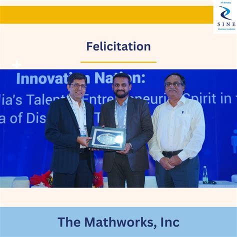 Recognition Of Mathworks At Sine Iit Bombays 20th Anniversary Honored