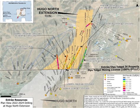 Entree Resources Announces Drill Results From Hugo North Extension Including 260 Metres Grading
