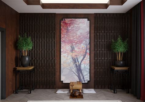 Современный японский интерьер On Behance