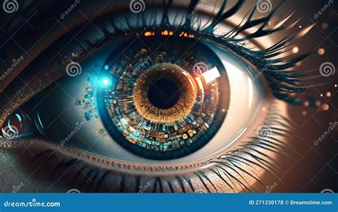 Human Eye With Binary Code In Pupil Generative Ai Stock Illustration Illustration Of Human