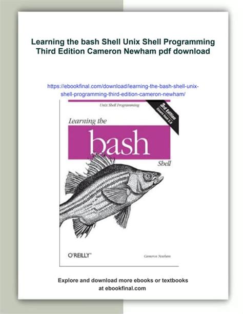 Learning The Bash Shell Unix Shell Programming Third Edition Cameron