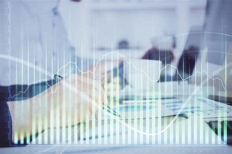 Premium Photo Double Exposure Hands With Stock Market Chart