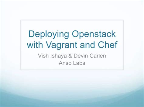 Openstack Vagrant And Dashboard Ppt