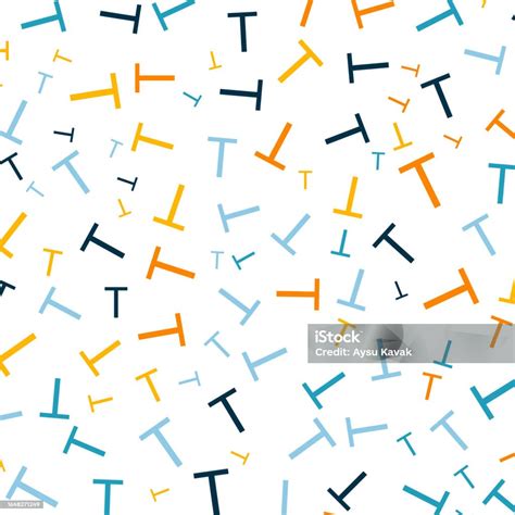 매끄러운 추상 T 문자 벡터 기하학적 패턴 흰색 바탕에 화려한 글자 무작위 순서 선물 포장지 직물 포스터 침구와 인테리어 학교
