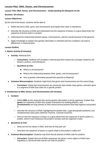 Igcse Biology Edexcel Dna Genes And Chromosomes Teaching Resources