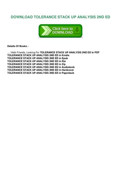 pdf tolerance stack up analysis 2nd ed