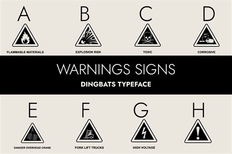 Warning Signs Dingbats Font MasterBundles