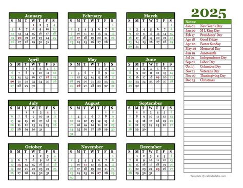 2025 Yearly Calendar Printable Template Free Microsoft Word Oliver C