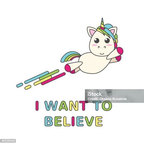 흰색 배경에 제목 무지개와 유니콘을 비행 어린이 위한 벡터 평면 디자인입니다 포스터 인쇄 귀여운에 대한 스톡 벡터 아트 및 기타 이미지 Istock