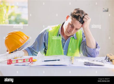 Stress Problem Construction Engineer Builder Architect Hard Work For