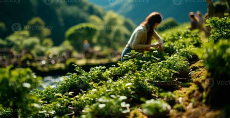 Ai Generated Tea Harvesting On A Plantation In India Ai Generated