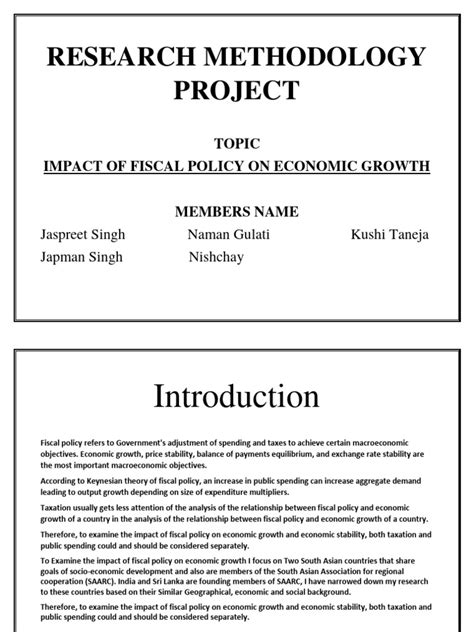 Research Methodology Project Download Free Pdf Fiscal Policy