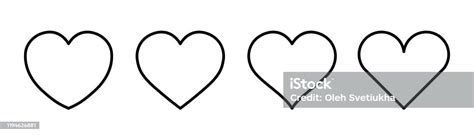 하트 컬렉션 플랫 아이콘 세트입니다 흰색 배경에 고립 된 사랑 기호입니다 벡터 일러스트레이션 Health에 대한 스톡 벡터 아트 및 기타 이미지 Istock