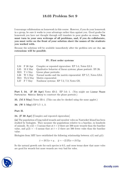 first order systems part 3 differential equations assignemnt and