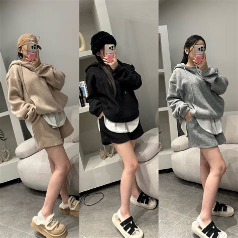 허벅지삭제핏 체형커버 편한 기모 후드티 반바지트레이닝세트 남심저격 3컬러 에이블리