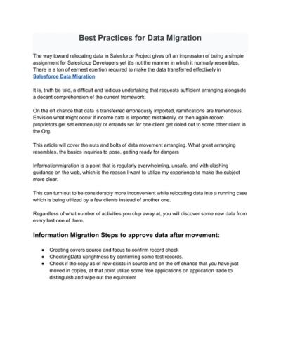 Salesforce Data Migration Salesforce Data Loader Services