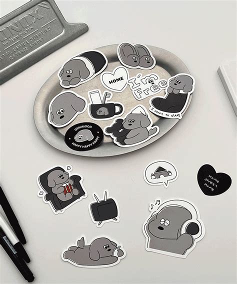 [h 묶음구매할인] 4종 리무버블 조각 스티커팩 15pcs 노트북 아이패드 방수 핸드폰 꾸미기 세트 에이블리