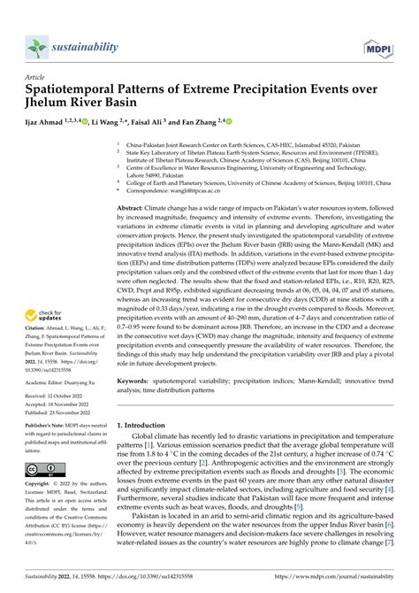Pdf Spatiotemporal Patterns Of Extreme Precipitation Events Over