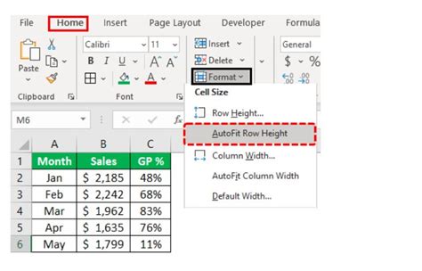 autofit row height in excel a step by step guide