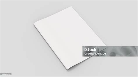 부드러운 회색 배경에 고립 된 빈 잡지 또는 팜플렛 이랑 3 차원 설명 공란에 대한 스톡 벡터 아트 및 기타 이미지 공란 비어 있음 잡지 표지 Istock
